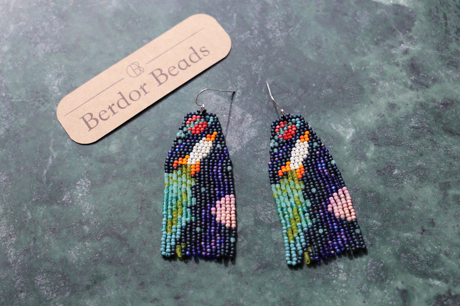 Infinity Handwoven Beaded Earrings Long Modern Earrings - Etsy