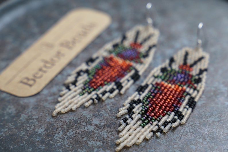 Rust - Handwoven Beaded Earrings,handmade Gifts,beige,harvest ...