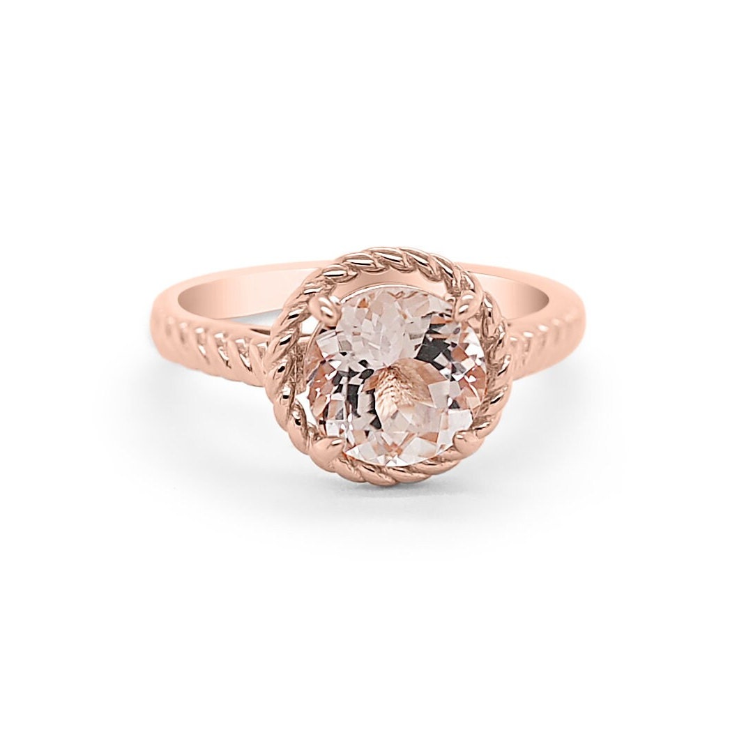 Dainty Morganite Engagement Ring Minimalist Peach Morganite Wedding ...