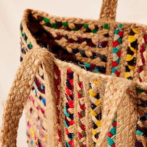 Indian Jute Bag Ethnic Handmade Colorful Women Hand Bag Jute Work Tote ...