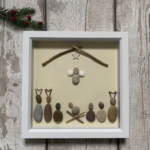 Nativity/christmas Gift/nativity Gift/pebble Art/pebble Frame/gift ...