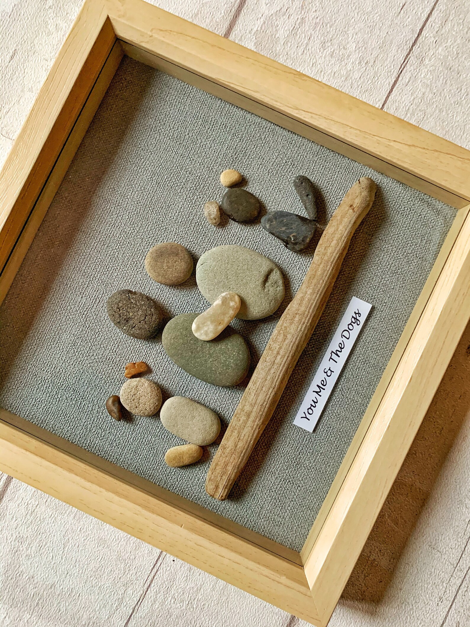 Personalised Pebble Art/dog Pebble Frame/gift/pebble - Etsy UK