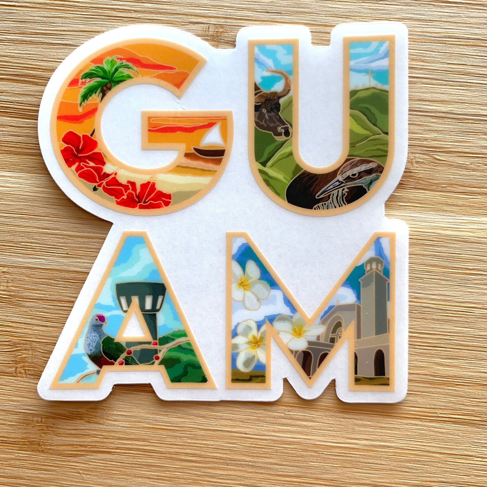 GUAM Guam Clear Sticker/ Sticker for Hydroflask Waterbottle / | Etsy