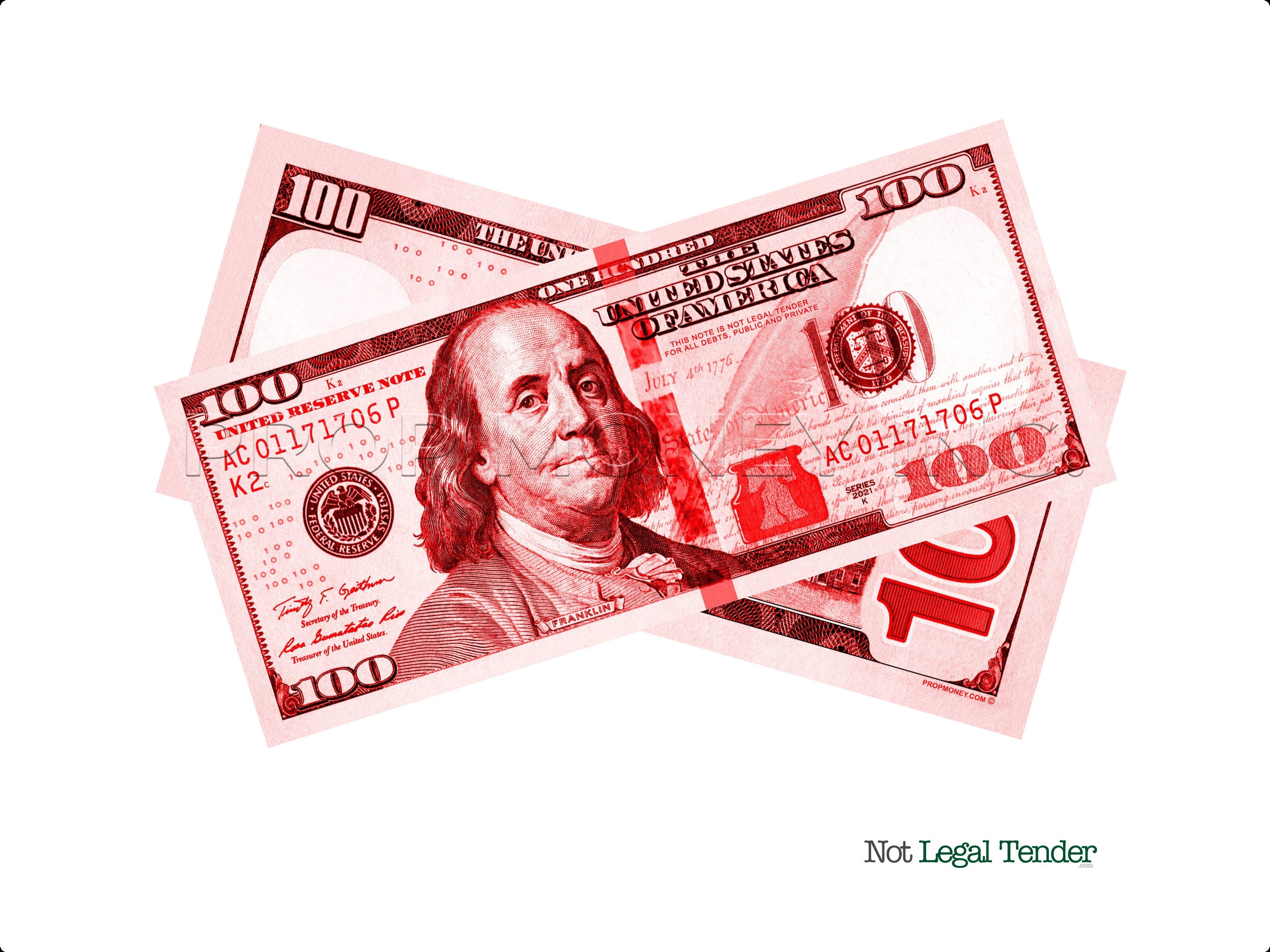 Red Bills New Series 100 Dollar Novelty Bills Full Print | Etsy