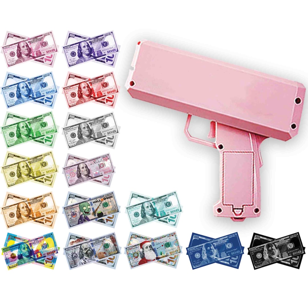 Pink Money Gun | Bills of All Colors & Holidays | Make It Rain Money ...