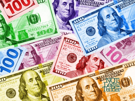 7 Color Bill Set Pink Red Yellow Blue Purple Orange Green | Etsy