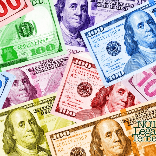 Purple Dollar Bill Art - Etsy