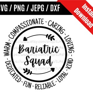 Bariatric Squad Svg / Bariatric Surgery Svg / Surgery Technologist Svg ...