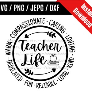 Teacher Life Svg / Teacher Shirt Svg / Teacher Gift Svg / Back to ...