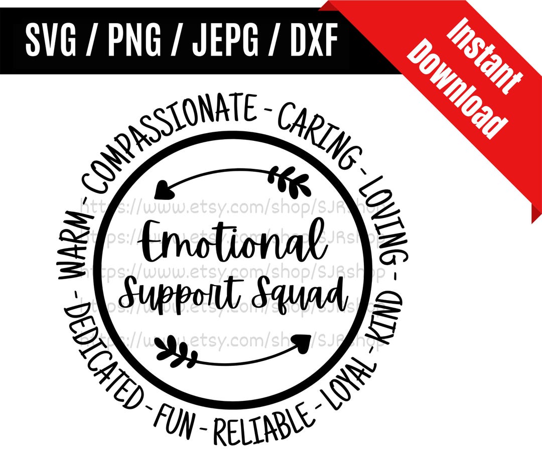 Emotional Support Squad Ssvg / Support Team Svg / Support Svg ...