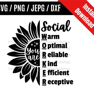You Are Social Worker Svg / Sunflower Svg / Social Work Svg / Social ...