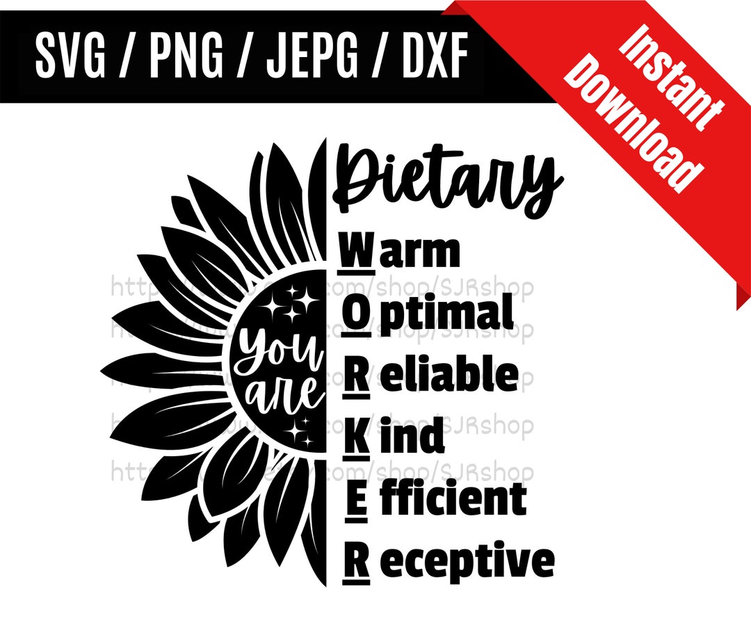 You Dietary Worker Svg / Sunflower Svg / Dietitian Svg / Nutritionist ...