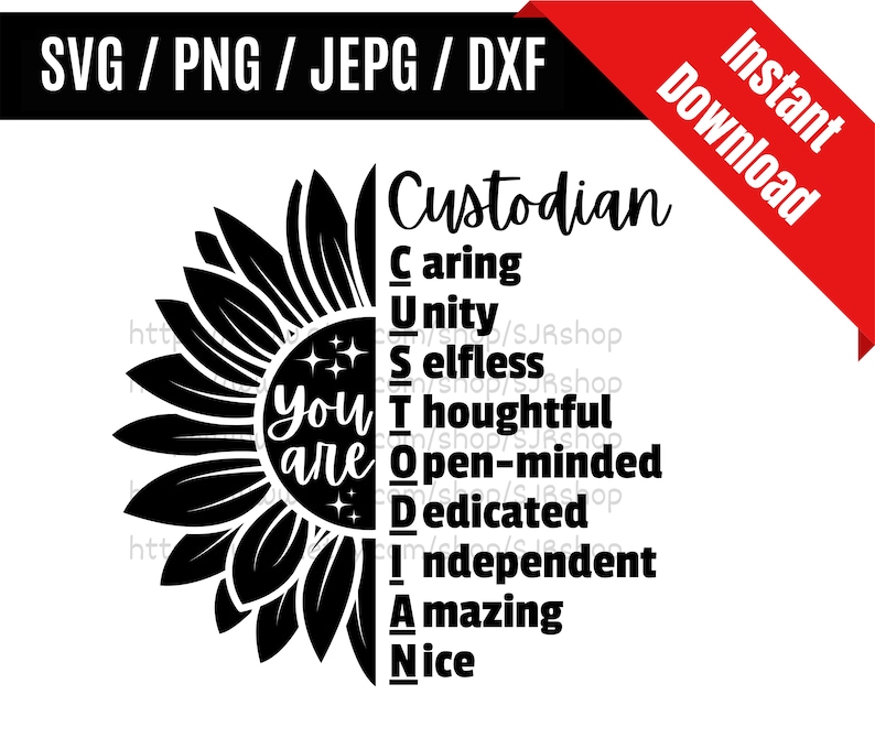 You Are Custodian Svg / Sunflower Svg / Janitorial Staff Svg / School ...