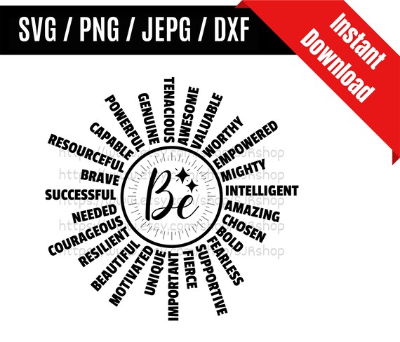 Be Affirmation Sun Svg / Be Inspiration Svg / Sunshine Words - Etsy