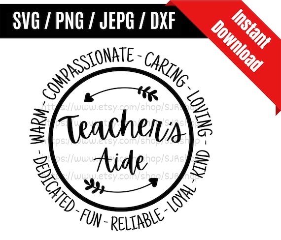 Teacher's Aide Svg / Teacher Aide Svg / Teachers Assistant | Etsy Canada