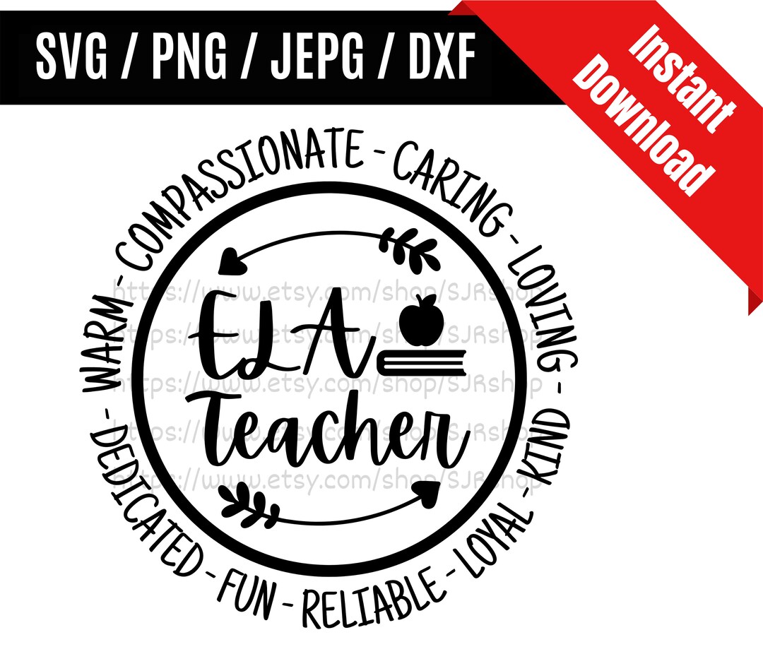 ELA Teacher Svg / English Language Arts Teacher Svg / Back to School ...