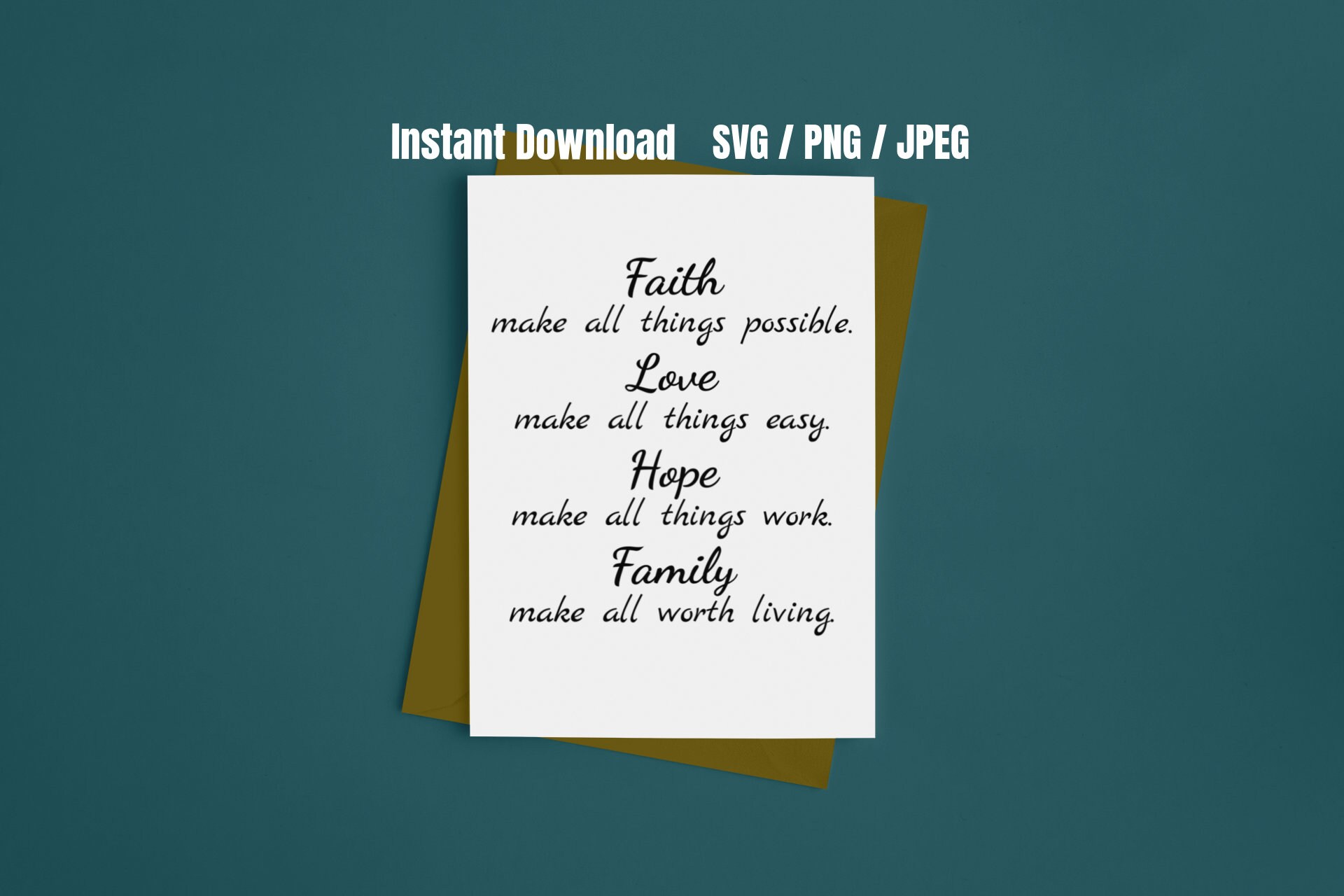 Faith Love Hope Family / Faith Quote Svg / Christian Quote Svg / Love ...