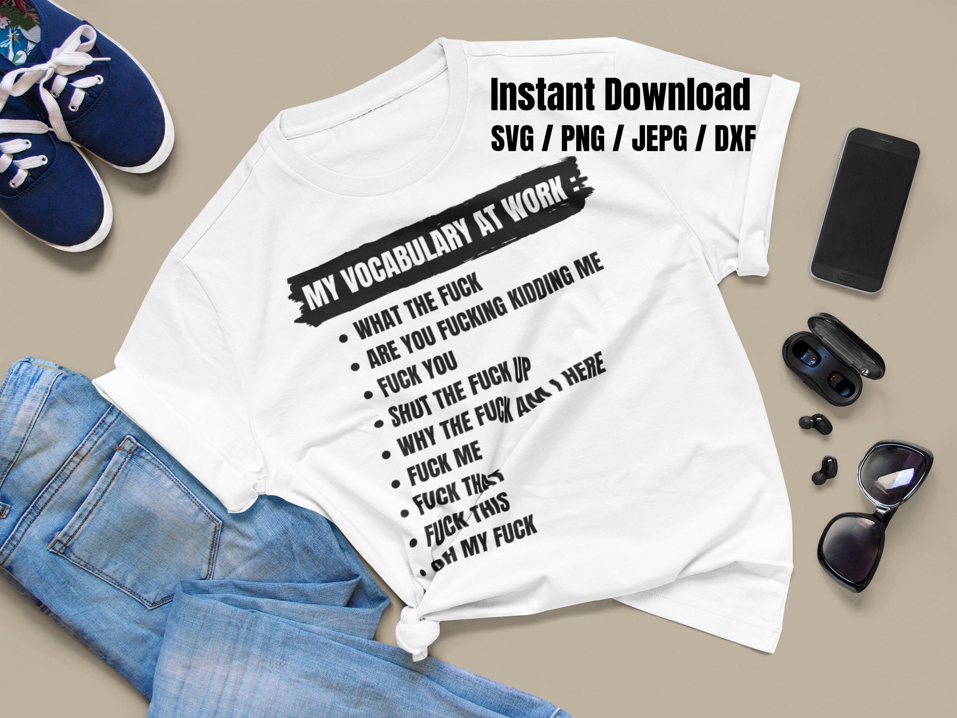 My Vocabulary at Work Svg / Funny Adult Svg / F**k It Svg / SVG PNG Dxf ...