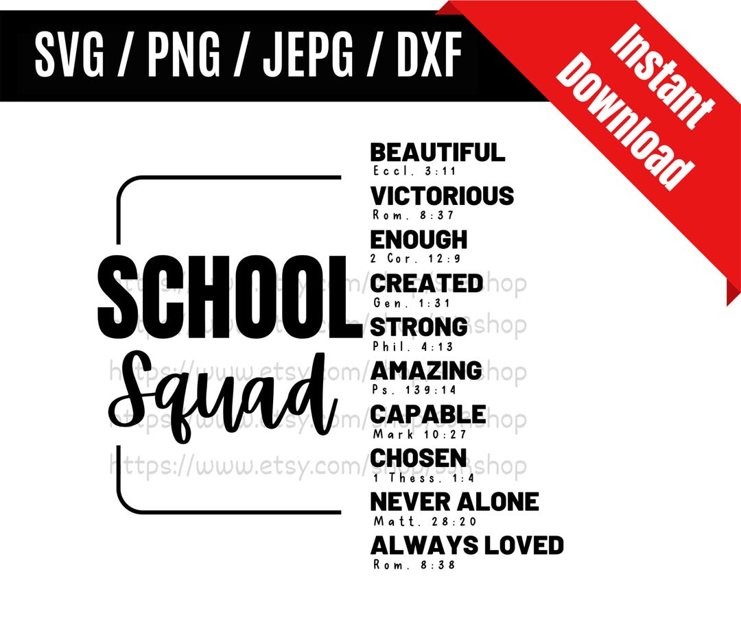 School Squad Svg / School Team Svg / School Life Svg / Back to School ...