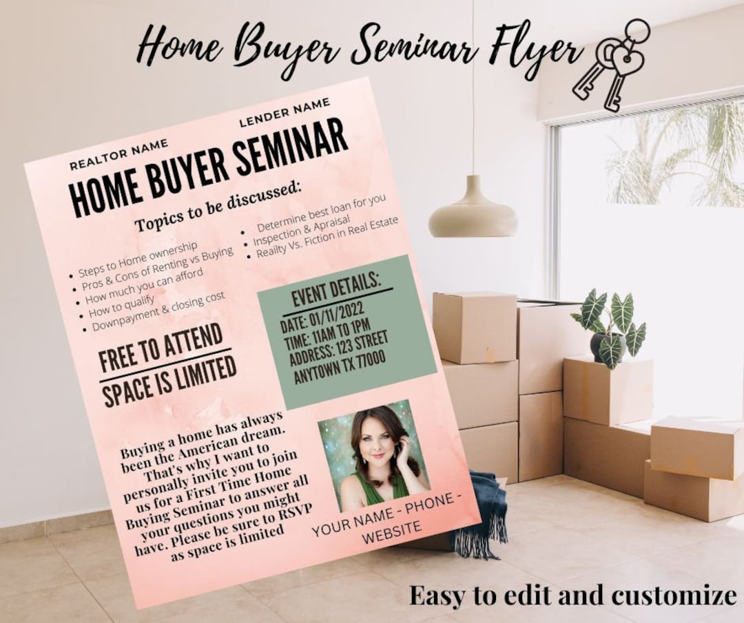 Home Buyer Seminar Flyer - Digital Files - Real Estate Marketing - Etsy