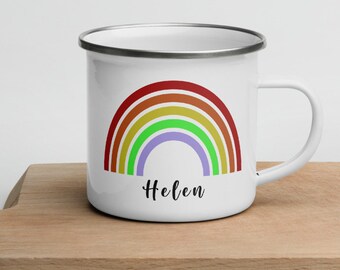 Llama-corns Poop Rainbows Too Retro Enamel Mug Cup - Etsy