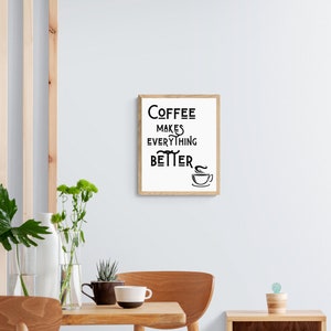 Coffee Quote Sign. Coffee Bar Sign. Instant Download JPG File. Kitchen ...