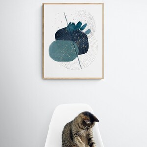 Blue Printable Wall Art, Blue Bedroom Print, Watercolor Printable ...