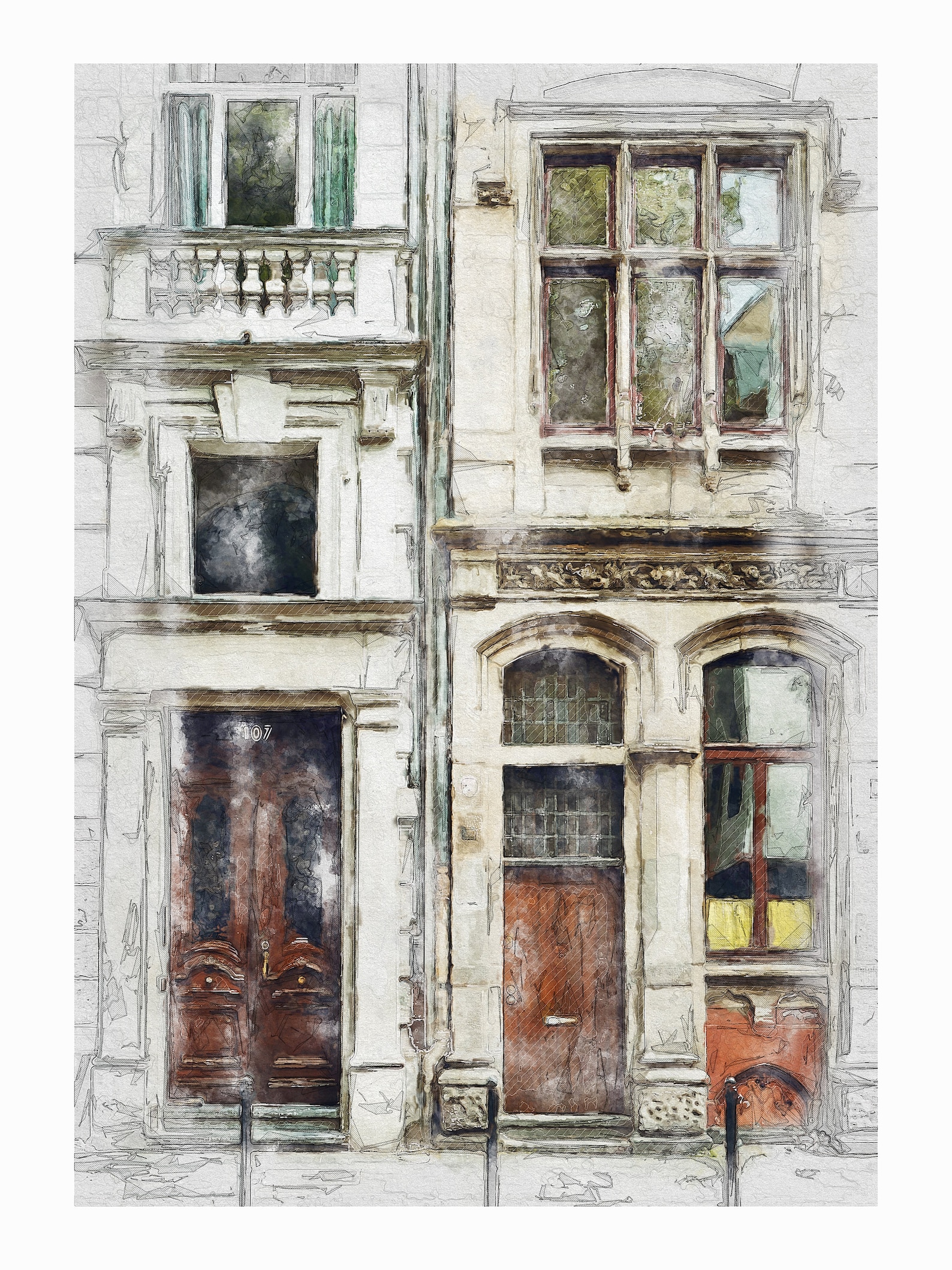 Printable Wall Art. Beautiful Old Building Art Print. Instant Download ...