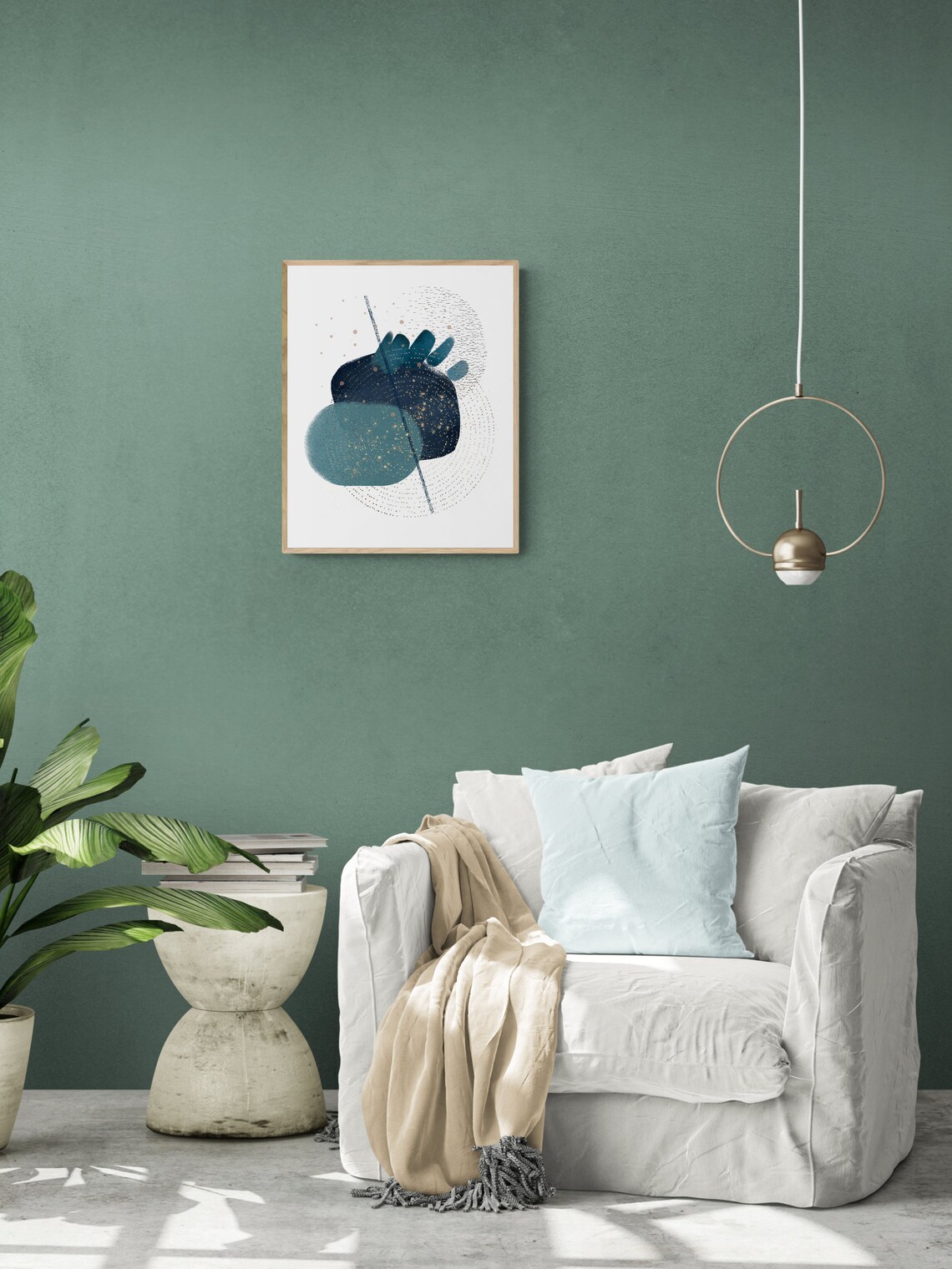 Blue Printable Wall Art, Blue Bedroom Print, Watercolor Printable ...