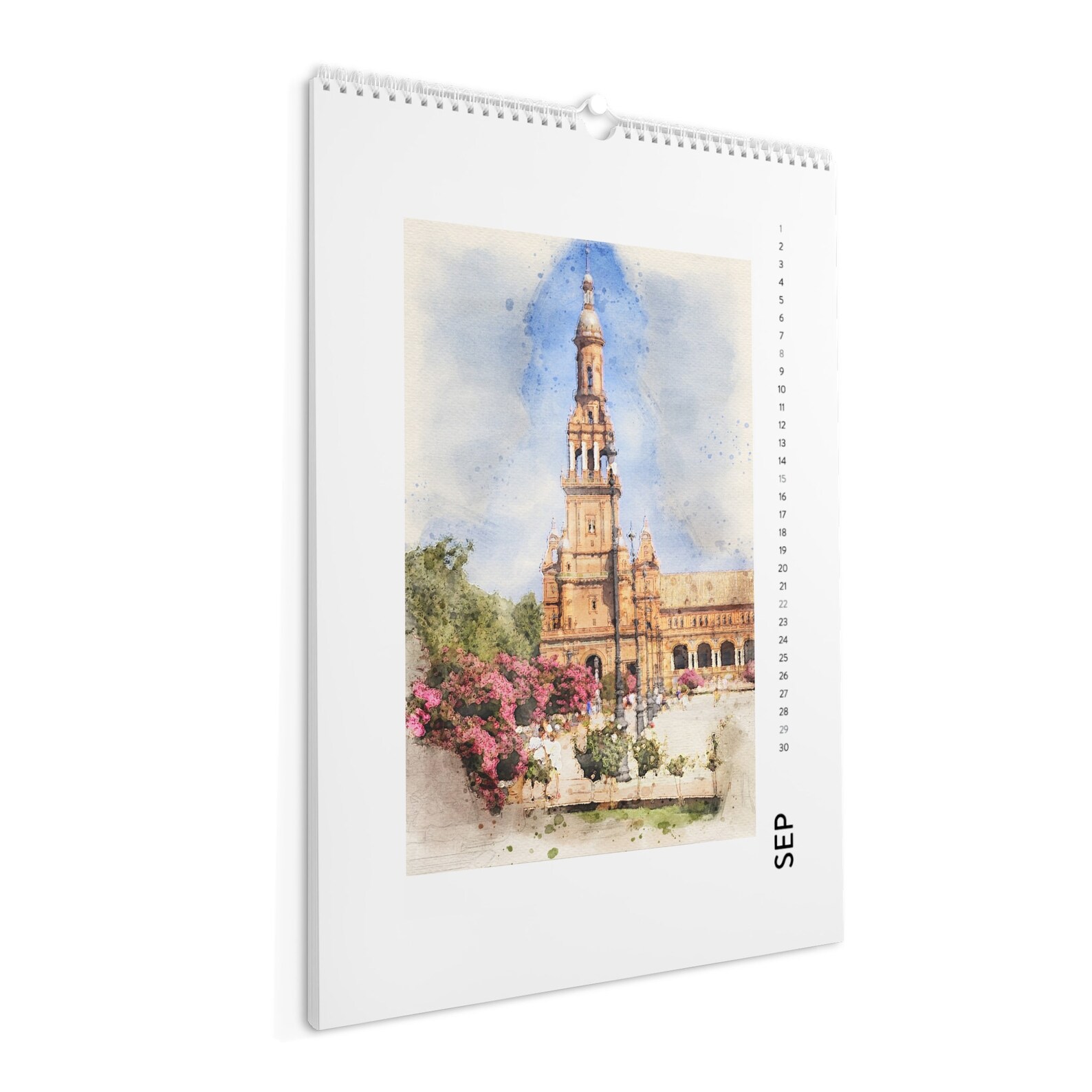 A3 Illustrated Wall Calendar 2024. Watercolor Art Calendar. Eco ...