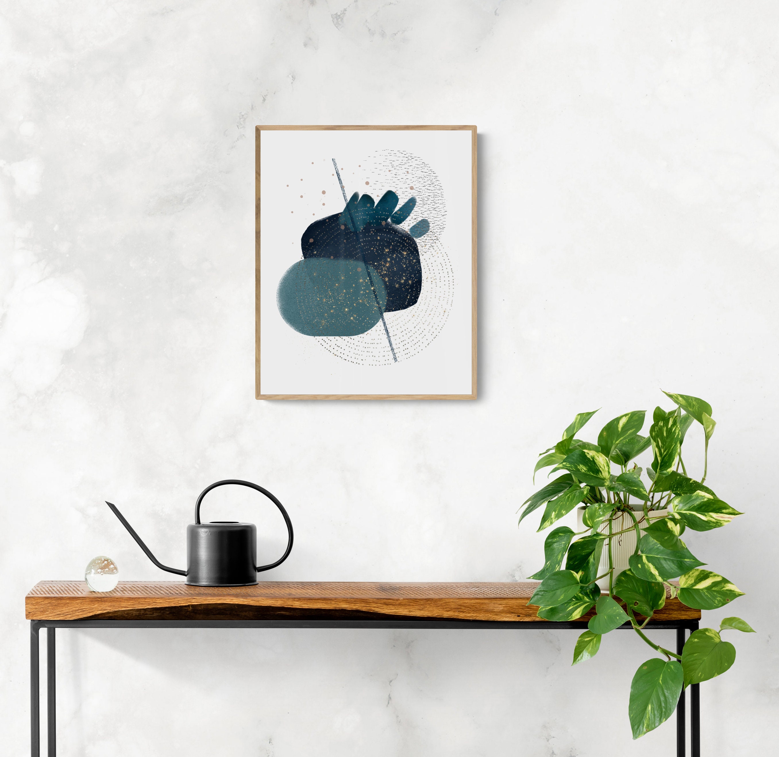 Blue Printable Wall Art, Blue Bedroom Print, Watercolor Printable ...