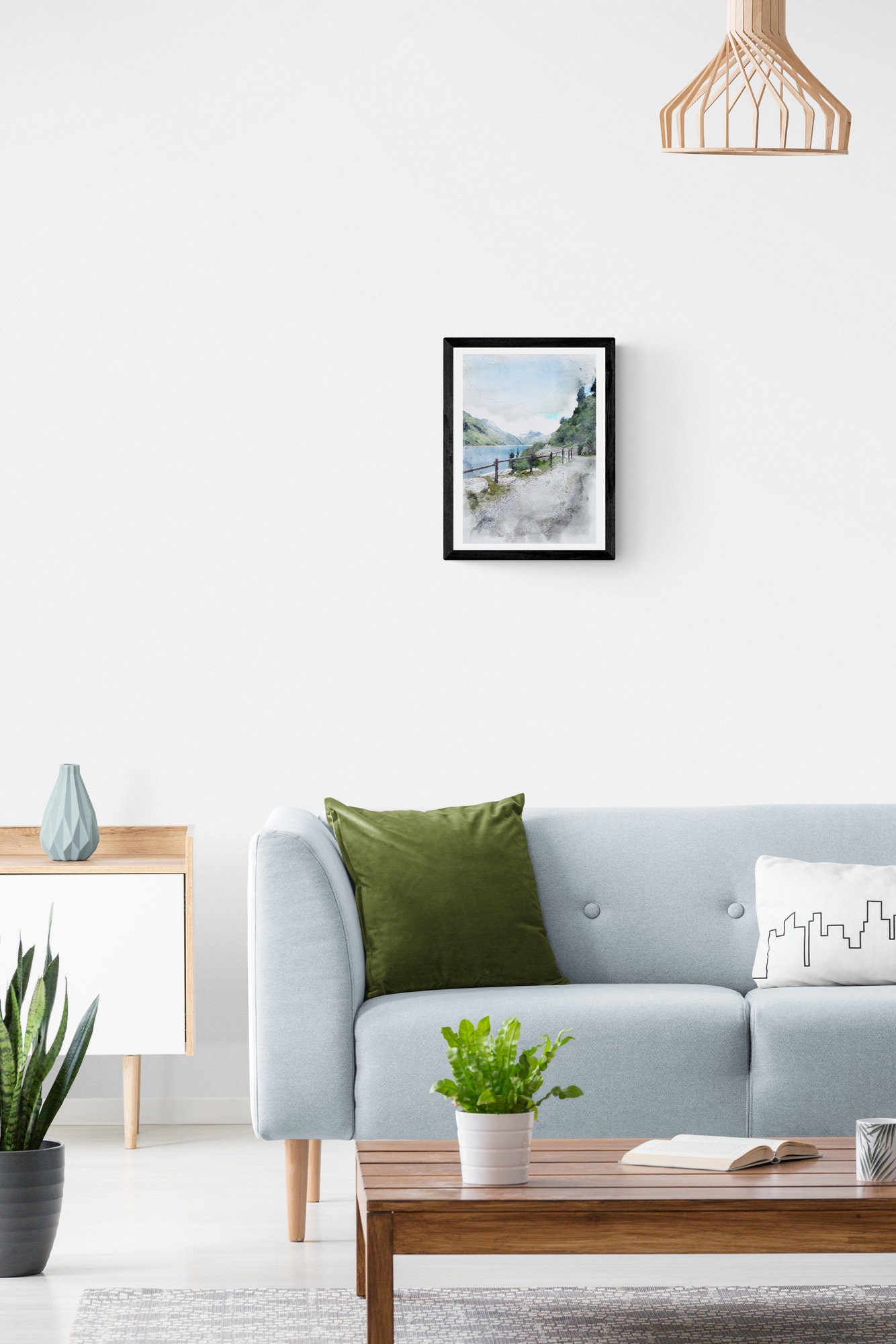 Framed poster 12x16. Watercolor Art Print. Living Room | Etsy