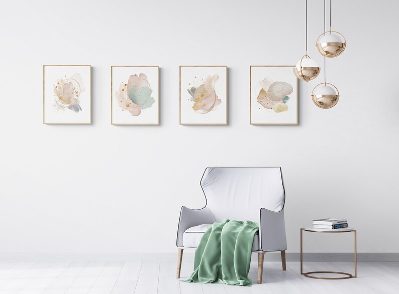 Hallway Prints, Neutral Wall Art, Abstract Watercolor Print, Wall Art ...