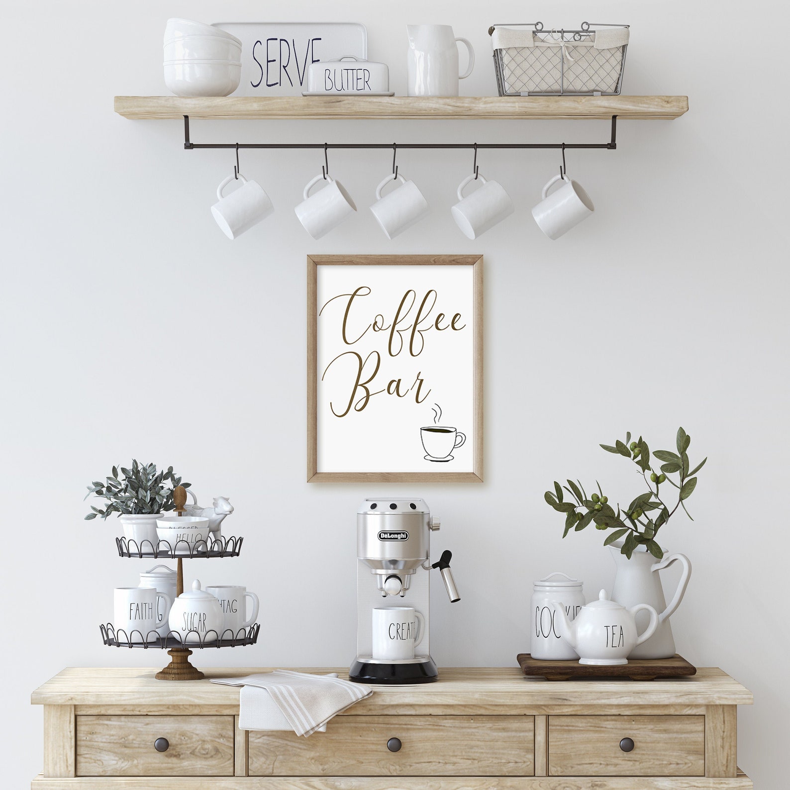 Coffee Corner Sign. Coffee Bar Sign. Instant Download JPG File. Kitchen ...