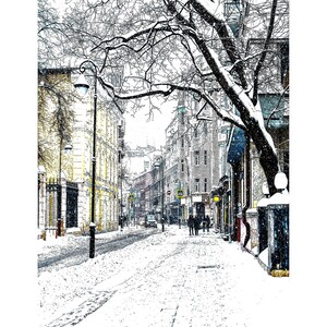 Winter City Street Art Print. Printable Wall Art. Instant Download JPG ...