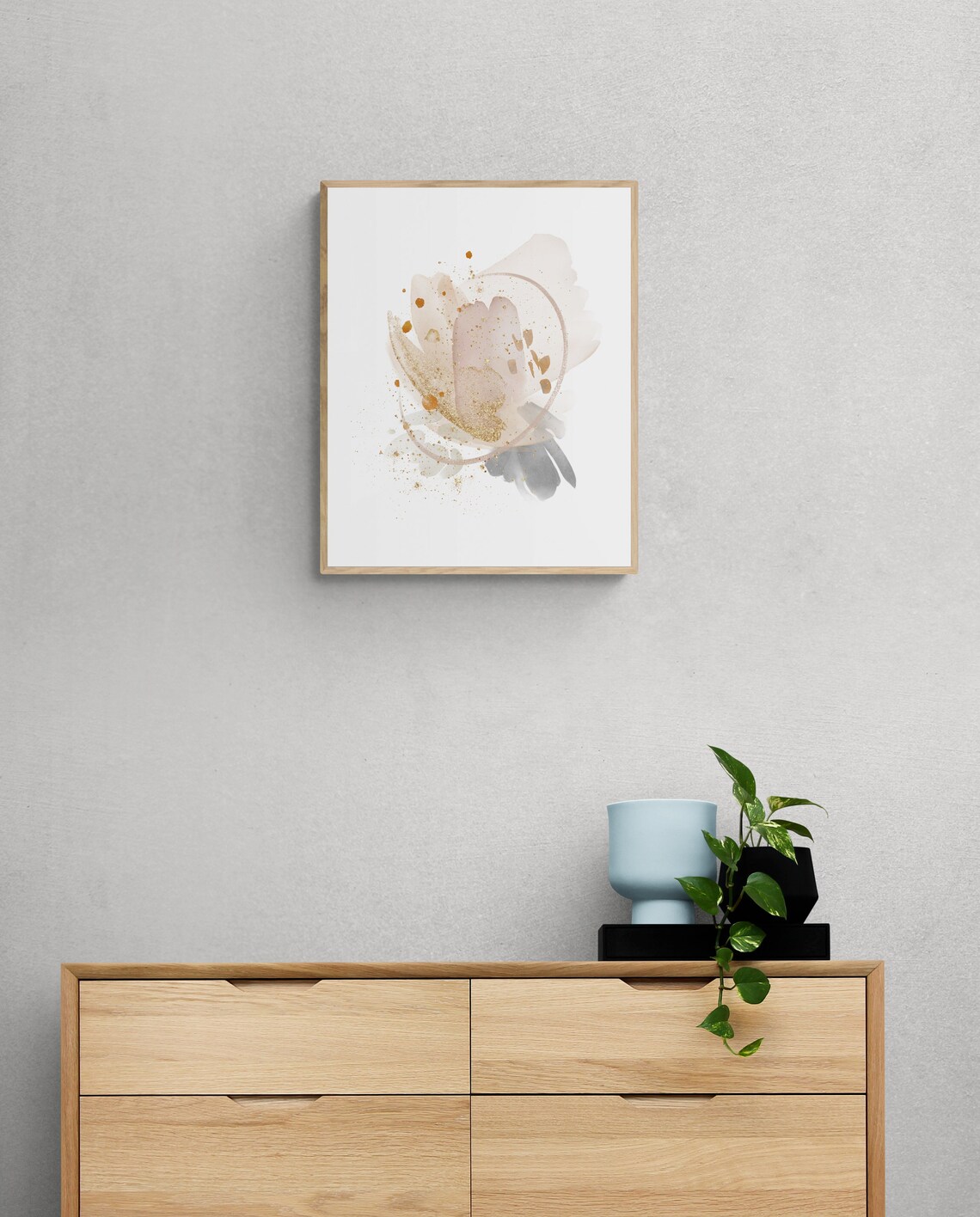 Printable Neutral Watercolor Illustration. Pink Abstract Art - Etsy