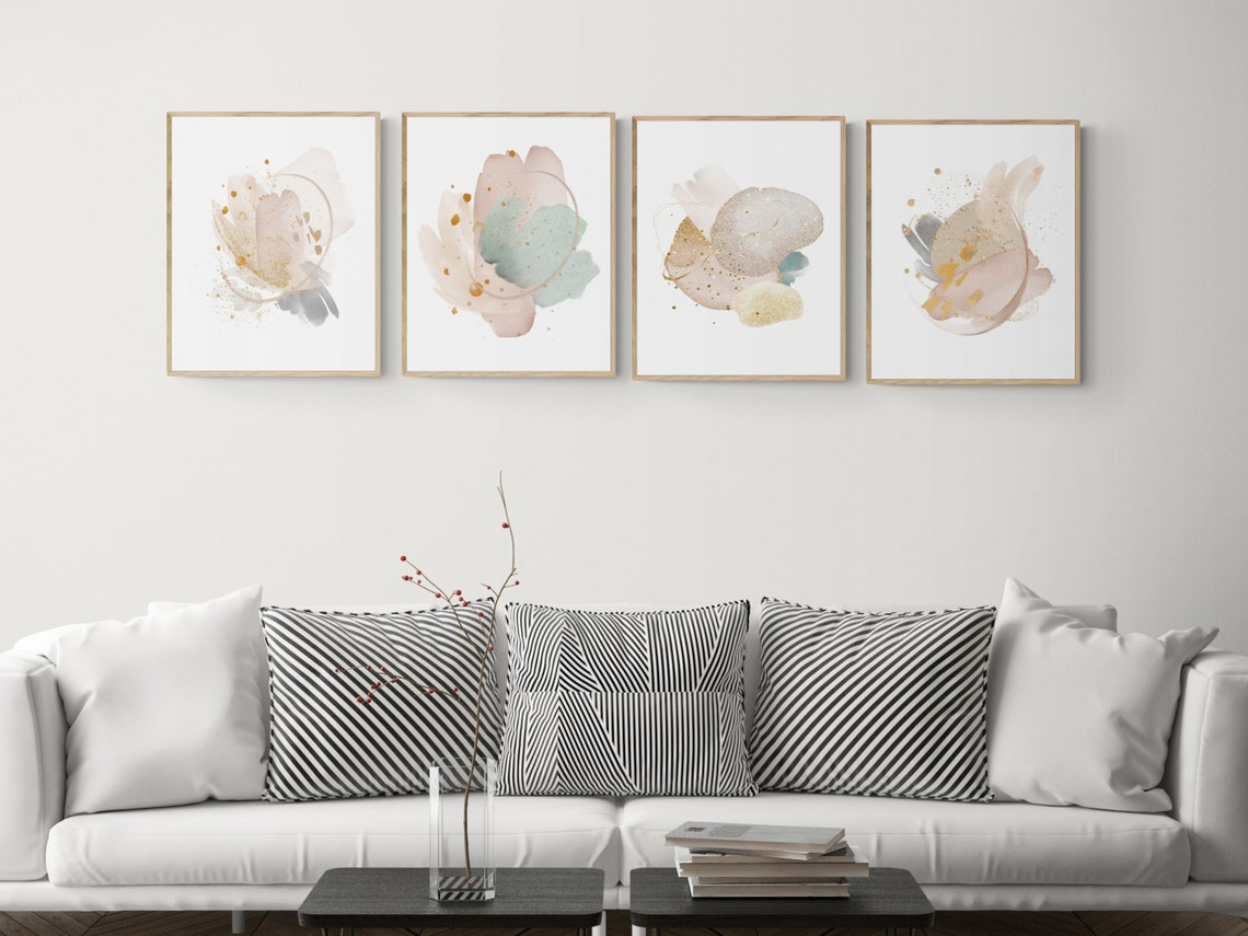 Hallway Prints Neutral Wall Art Abstract Watercolor Print | Etsy