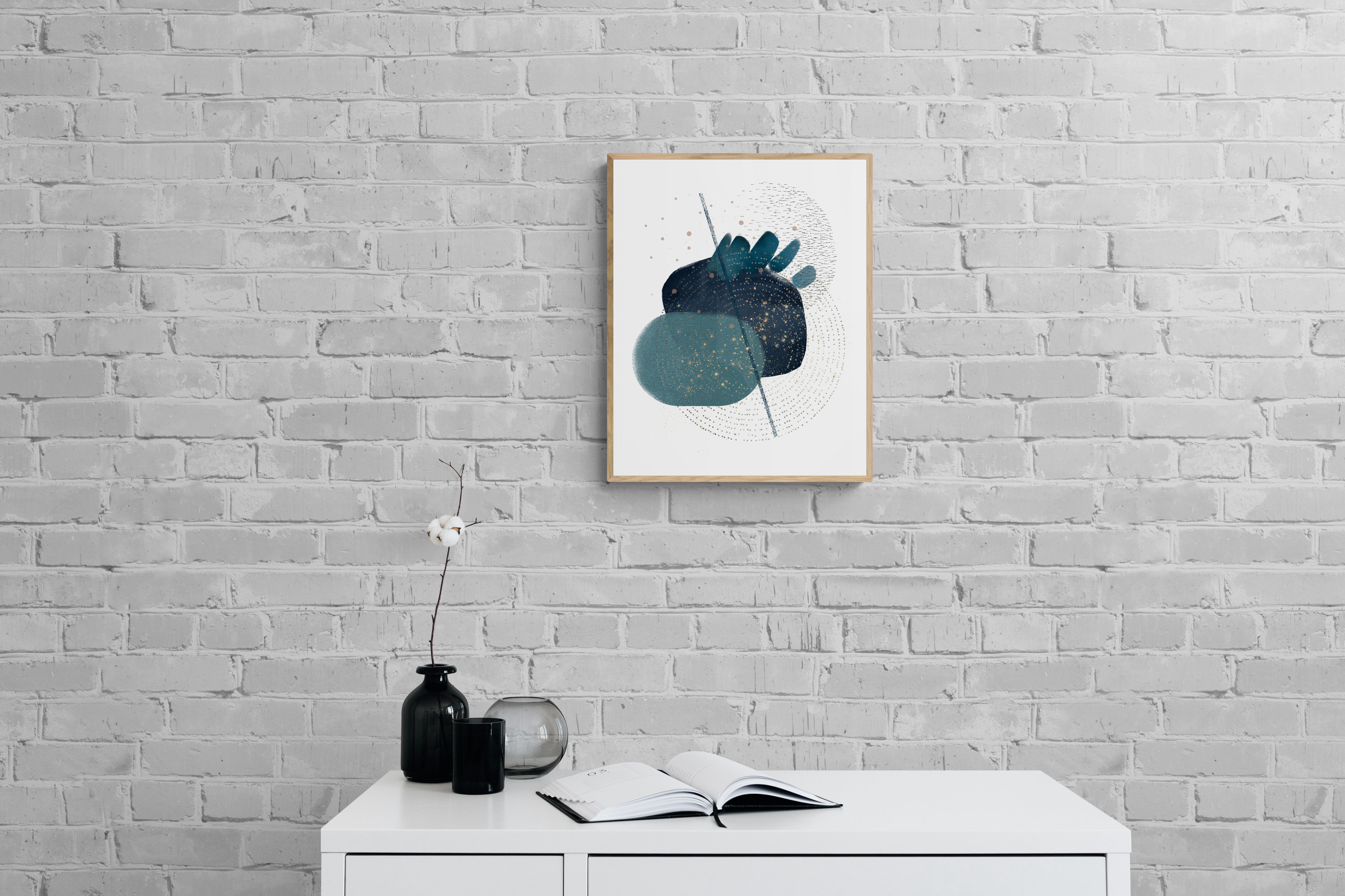 Blue Printable Wall Art, Blue Bedroom Print, Watercolor Printable ...