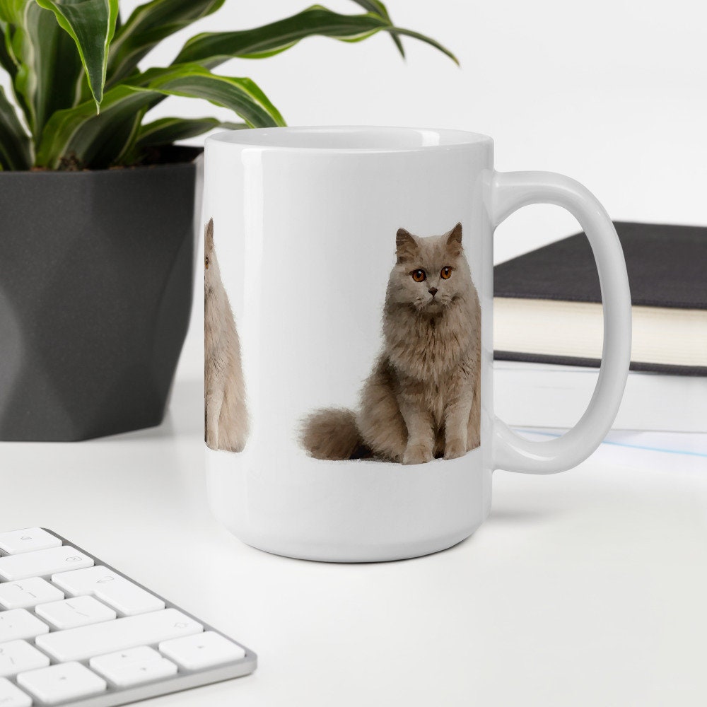 Cat Coffee Mug. White Ceramic Mug. Cat Lovers Gift. Tea Mug - Etsy