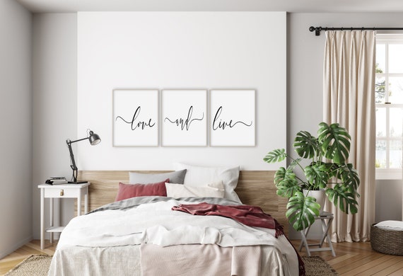 Set of 3 Prints. Bedroom Wall Decor Over the Bed. Instant - Etsy