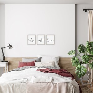 Set of 3 Prints. Bedroom Wall Decor Over the Bed. Instant Download JPG ...