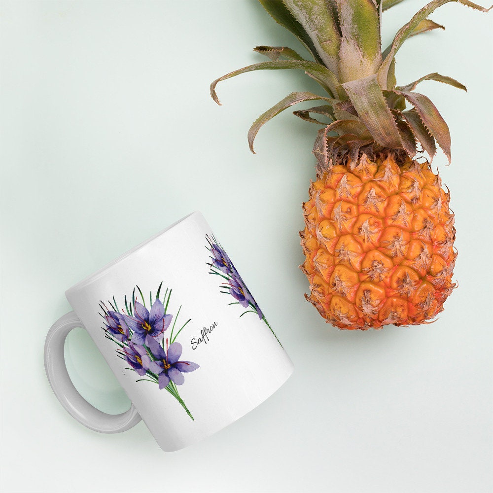 Flower Coffee Mug Cute White Mug Nature Lover T Herbs Etsy Australia