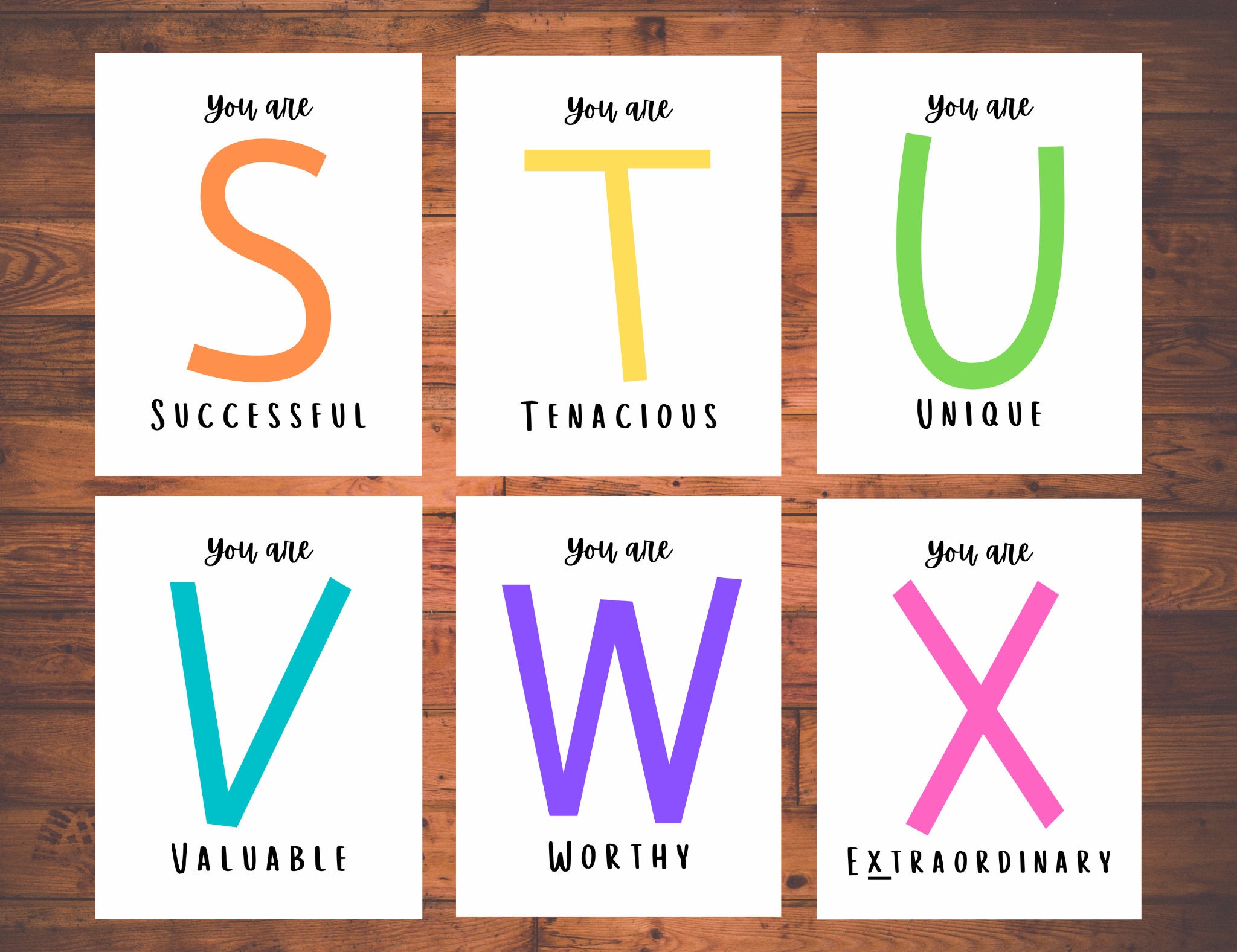 Positive Classroom Alphabet Posters I Teacher Decorations - Etsy