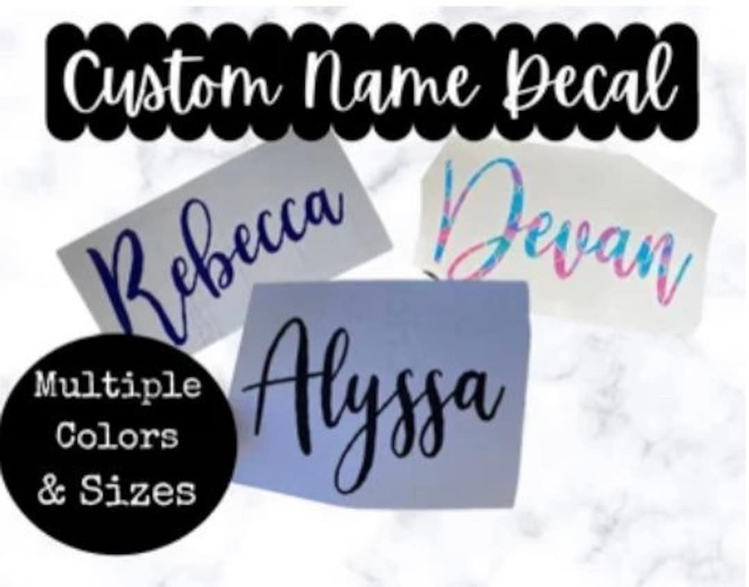 Custom Personalized Name Decal | Waterproof Weatherproof Multiple ...