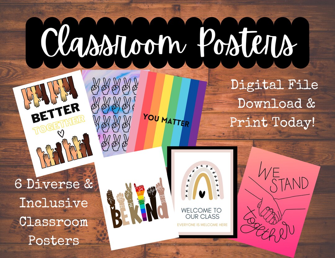 Diverse Classroom Posters | Student | Teacher | Inclusive School Decor ...