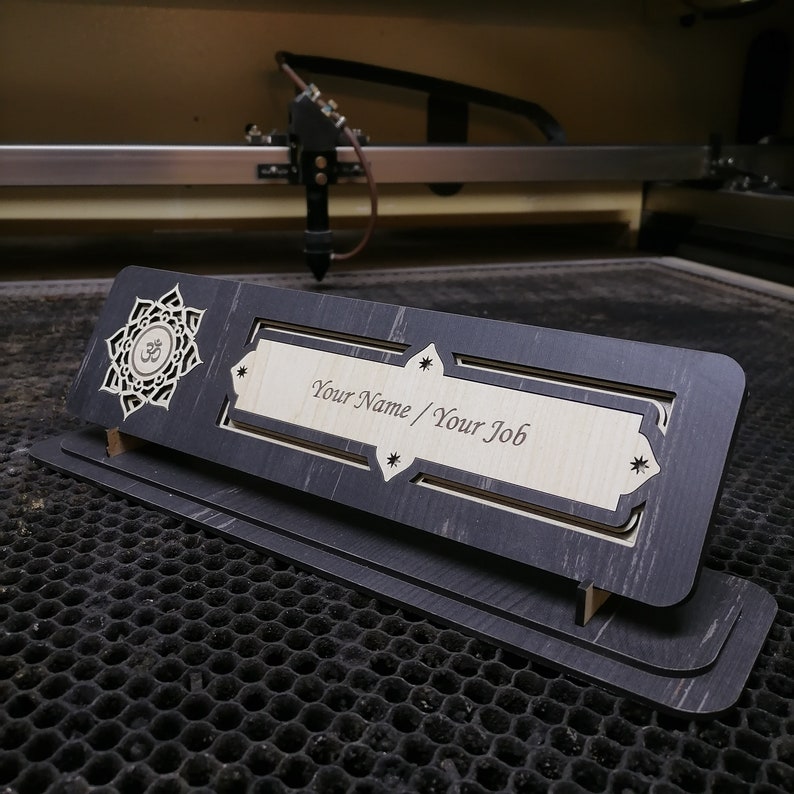Personalized Desk Name Template, Desk Name Holder Svg, Wooden Name ...