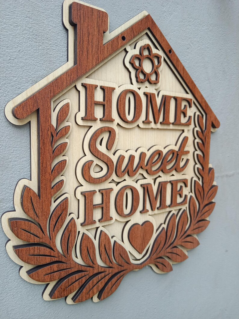 Home Sweet Home SVG File | Layered 3D House Sign | Glowforge & Cricut ...