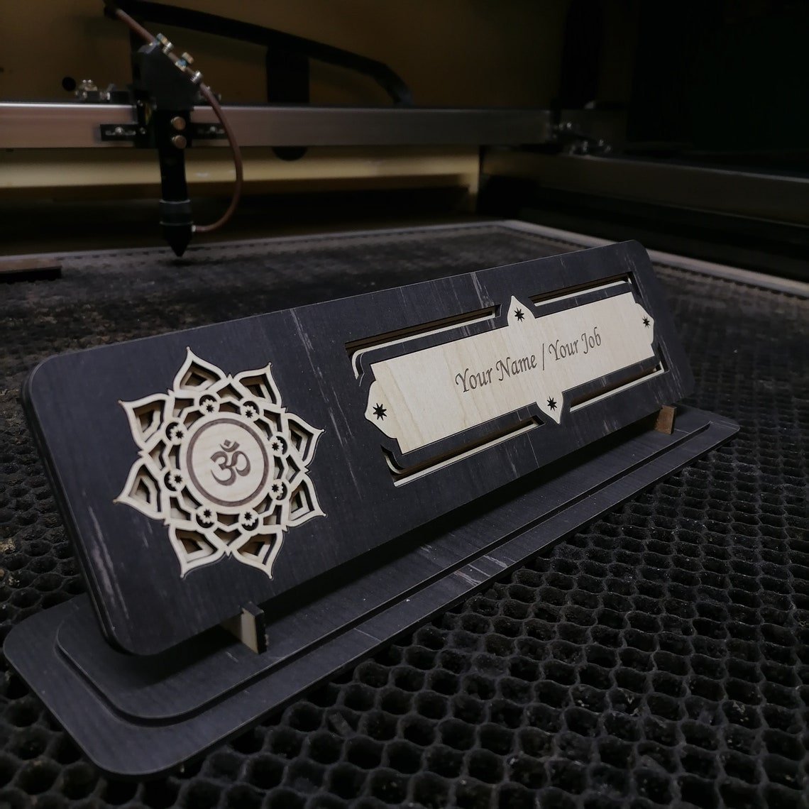 Personalized Desk Name Template, Desk Name Holder Svg, Wooden Name ...