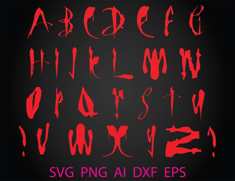 Dripping Font Svg, Blood Dripping Font, Dripping Letter Font, Dripping ...