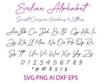 Cursive font for silhouette - Etsy Nederland